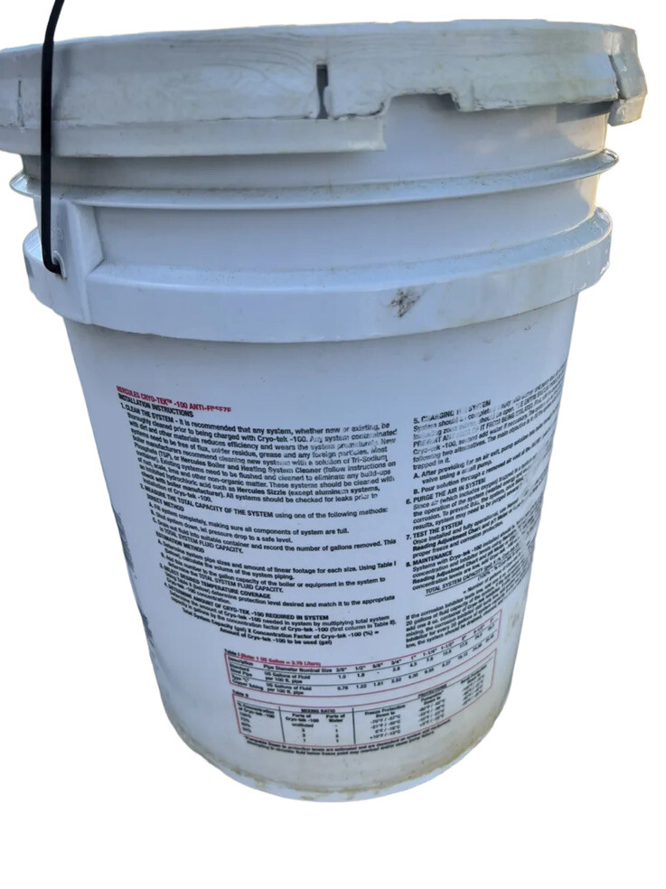 Hercules Cryo-Tek-100 Anti-Freeze, 5-Gallon Bucket, 35284, NOS ...