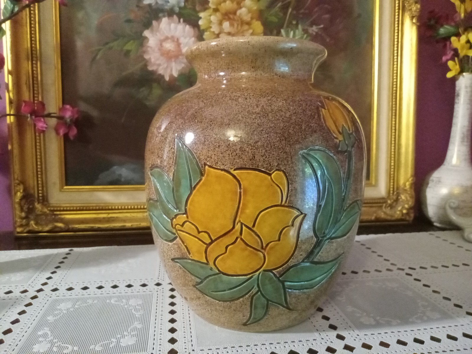 Large Hand Made Ceramic Pottery Vase Signed Andrea | eBay