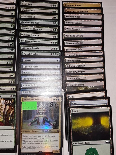 MTG Commander Deck Tuvasa, the Sunlit Magic the Gathering Cards Aura ...