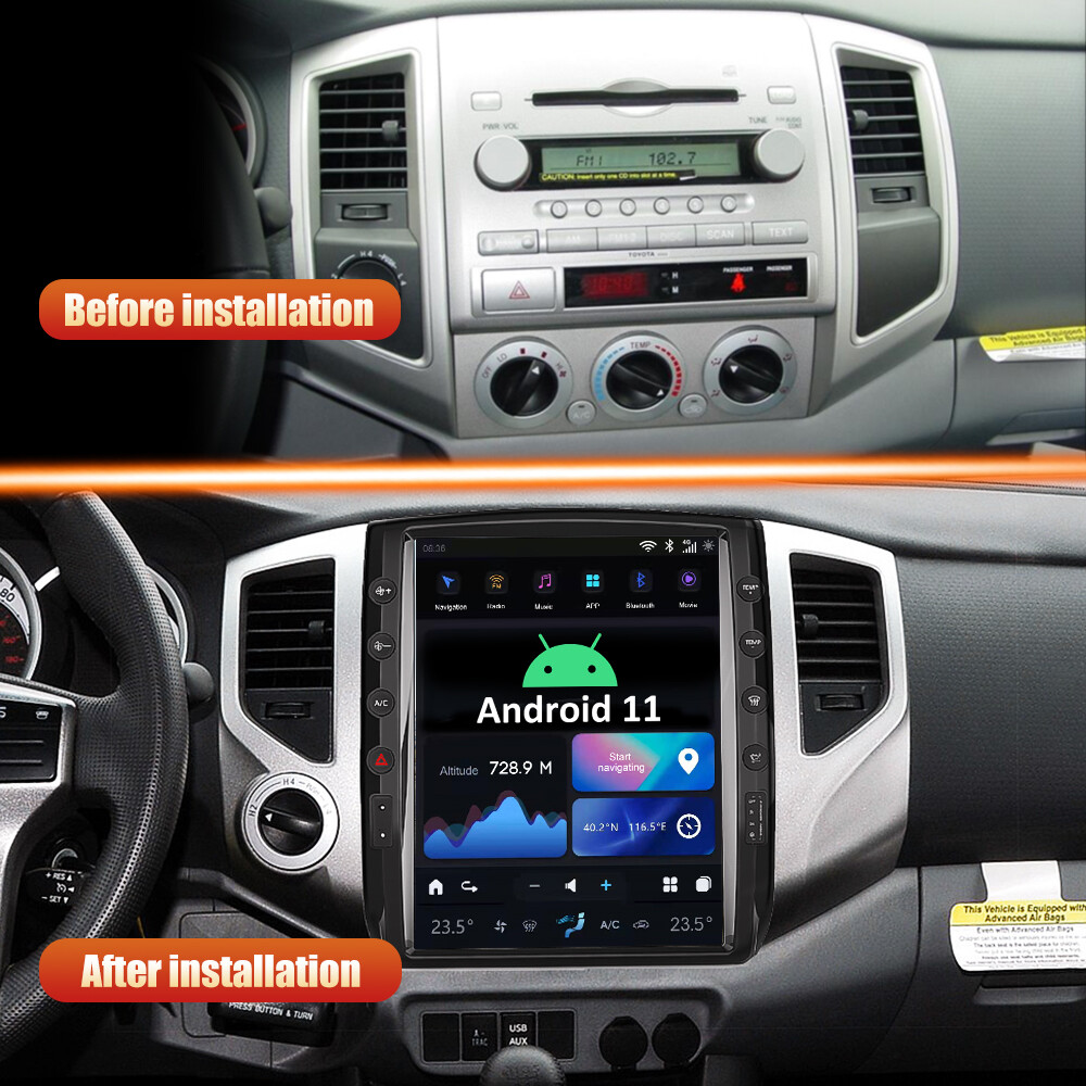 AuCar Toyota Tacoma 2005-2015 Large Screen Head Unit Android 11 12.1 ...