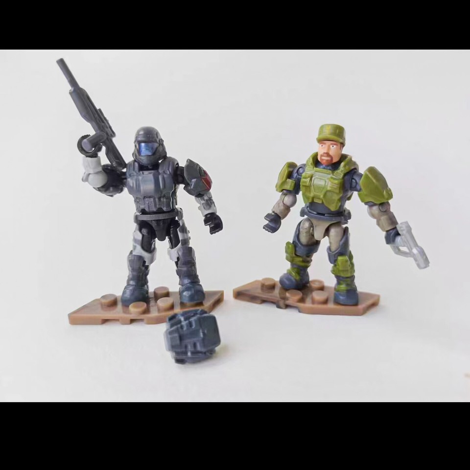 2PC Mega Construx Bloks Halo UNSC SGT Stracker ODST Captain Captain ...