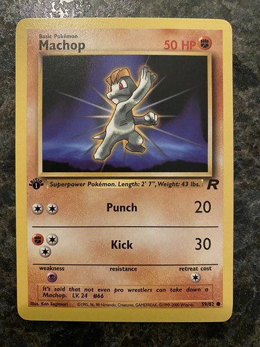 Pokemon TCG - TEAM ROCKET - 1ST EDITION - MACHOP - 59/82 - NM | eBay