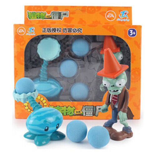 Action Figures Plants Vs. Zombies Kits Peashooter Bucket Zombie Kid ...