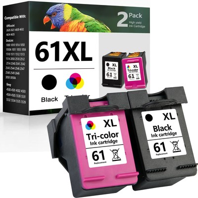 61XL Printer Ink Compatible for HP 61 Ink Cartridges Combo Pack for HP ...