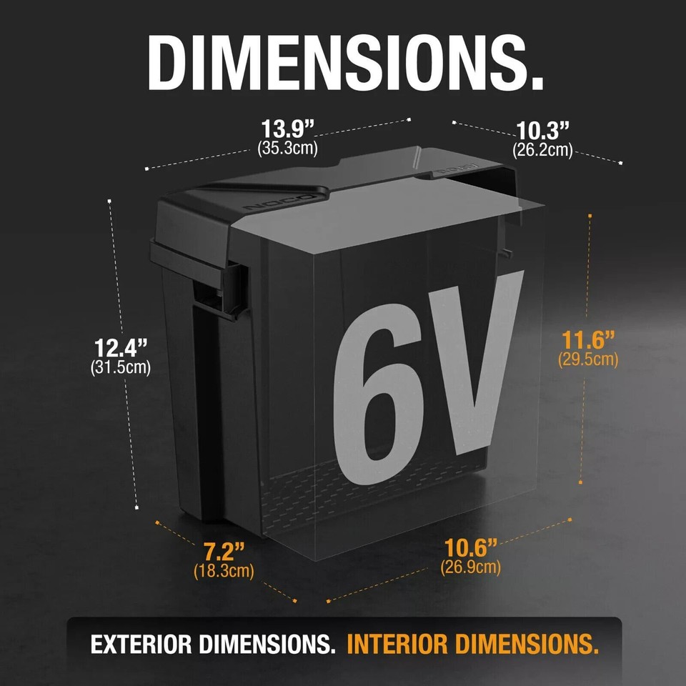 NOCO Snap-Top BG6V Battery Box Single 6V Battery Box for Marine ...