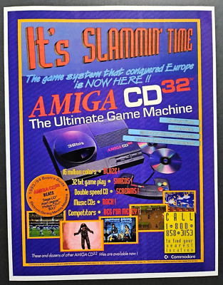 Commodore Amiga CD 32 System Console Promo Ad Wall Art Print Poster ...