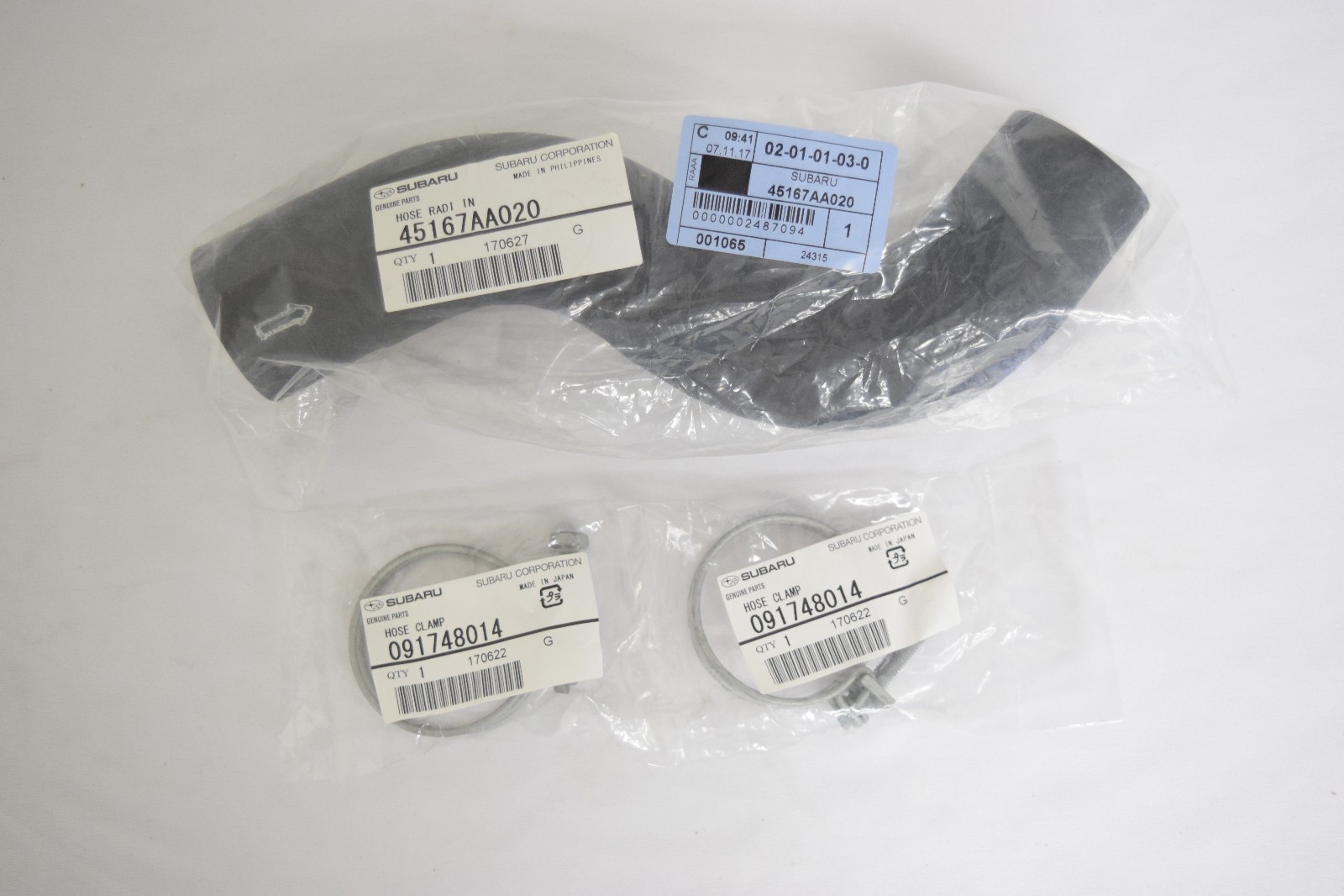 Genuine Subaru Upper Radiator Hose & Clamp Kit Legacy Impreza Outback ...