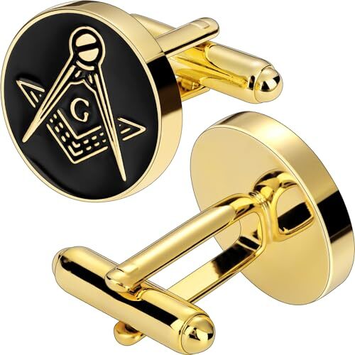 Masonic Tie Tack, Freemason Lapel Pin & Cufflinks S&C Black Cufflinks ...