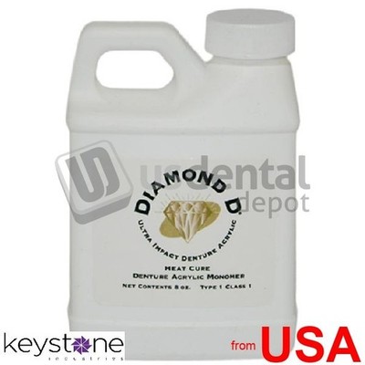 KEYSTONE Diamond D Ultra Impact Acrylic, 8 ounce Heat Cure Monomer - 34 ...