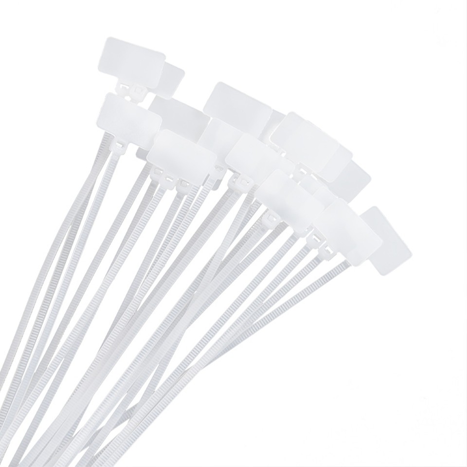 100Pcs Zip Ties Write on Ethernet RJ45 RJ12 Wire Power Cable Label Mark ...