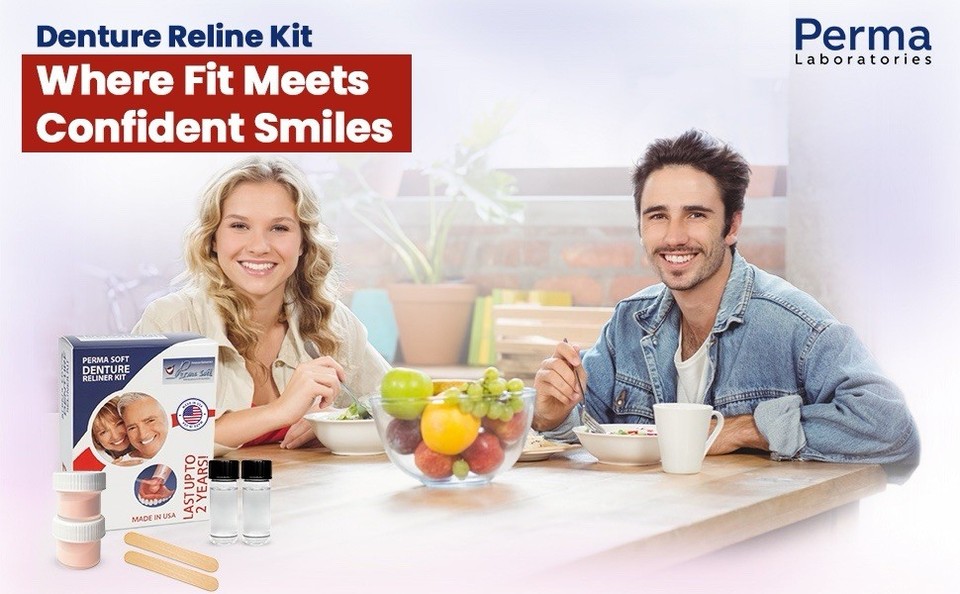 Perma Soft Denture Reliner Kit --1 Kit -Reline for UPPER or LOWER ...