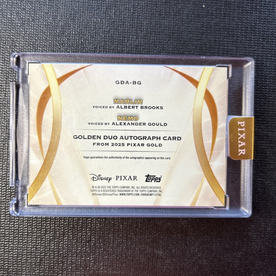 2025 Topps Pixar Gold Golden Duo Auto /20 Voices of Nemo & Marlin | eBay
