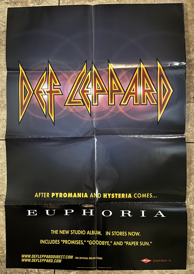Def Leppard 24” x 36” Original Euphoria 1999 Concert Promo Poster D16 ...