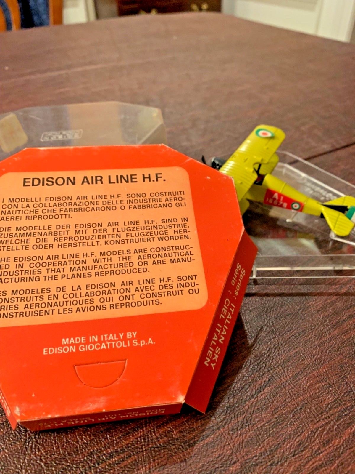 Diecast Plane EDISON AIR LINE H.F. Ansaldo A.1 “Balilla” 1917, WW1 ...