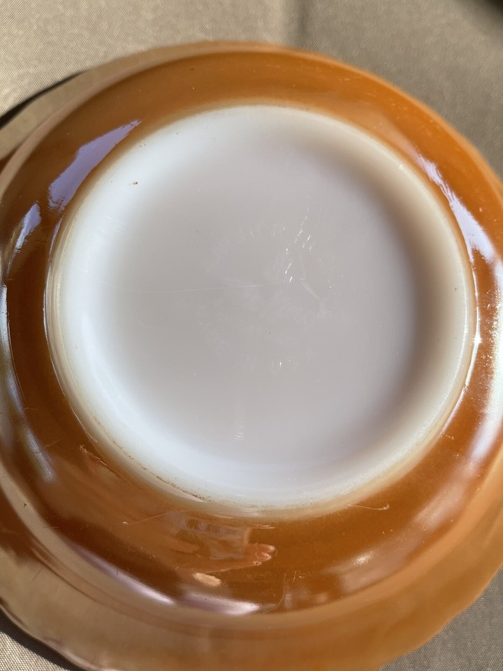 Vintage Marigold Fire King Wavy Glass Serving Bowl 8.5” Iridescent ...