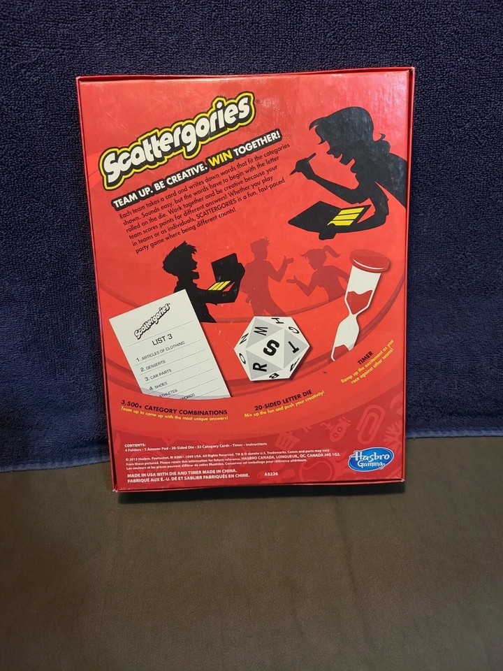 Hasbro Scattergories Board Game, Model Number A5226, Ages 13+ | eBay