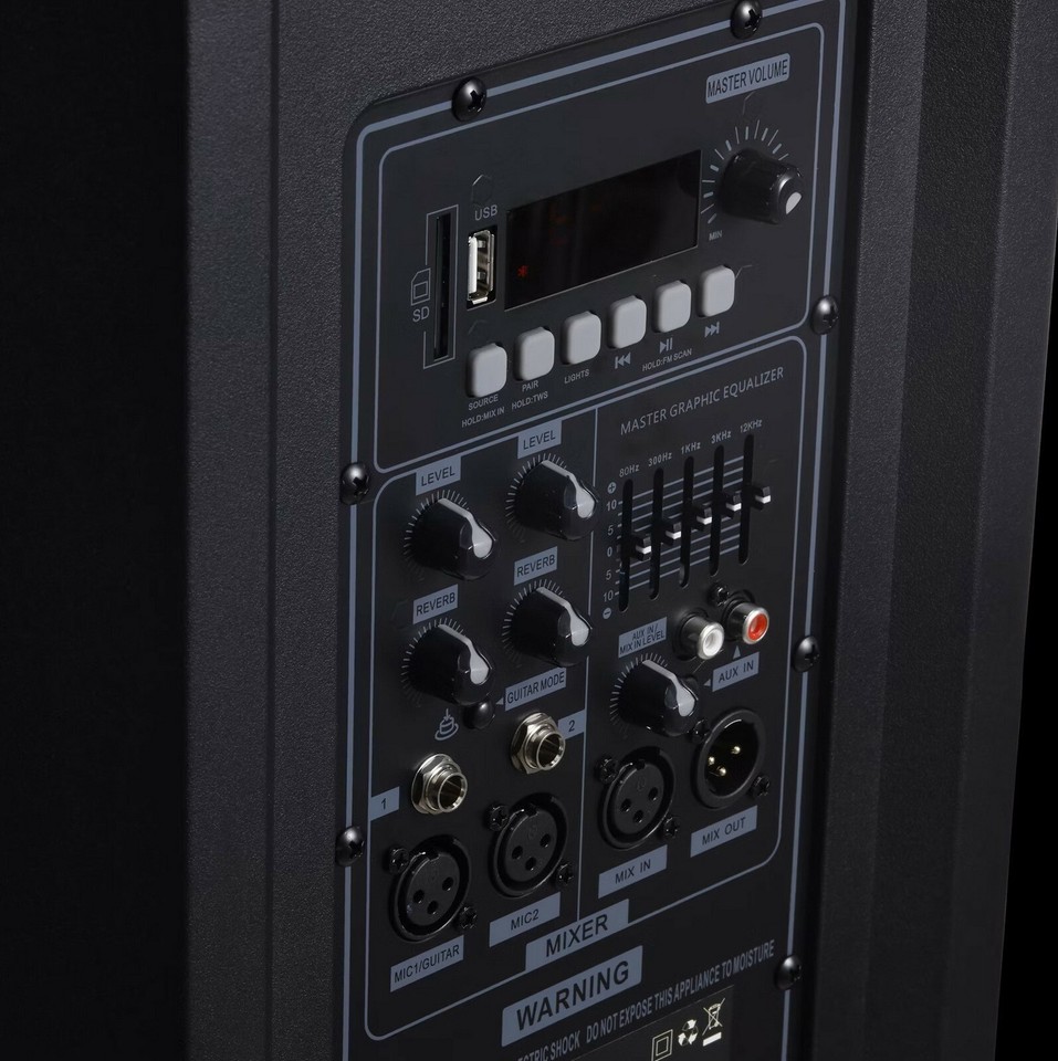 Altec Lansing Portable Bluetooth Party Speaker with PA Lights Mic ...