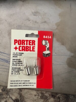 (2) PORTER CABLE 14V 8414 Xenon Flashlight Bulbs For PC-871 Flashlight ...
