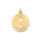 14k 14kt Yellow Gold Holy Communion Disc Pendant 26mm X 20mm | eBay
