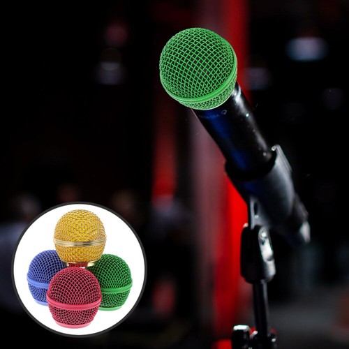 4 Pcs Microphone Head Mesh Cordless Mic Parts Colored Microphone ...