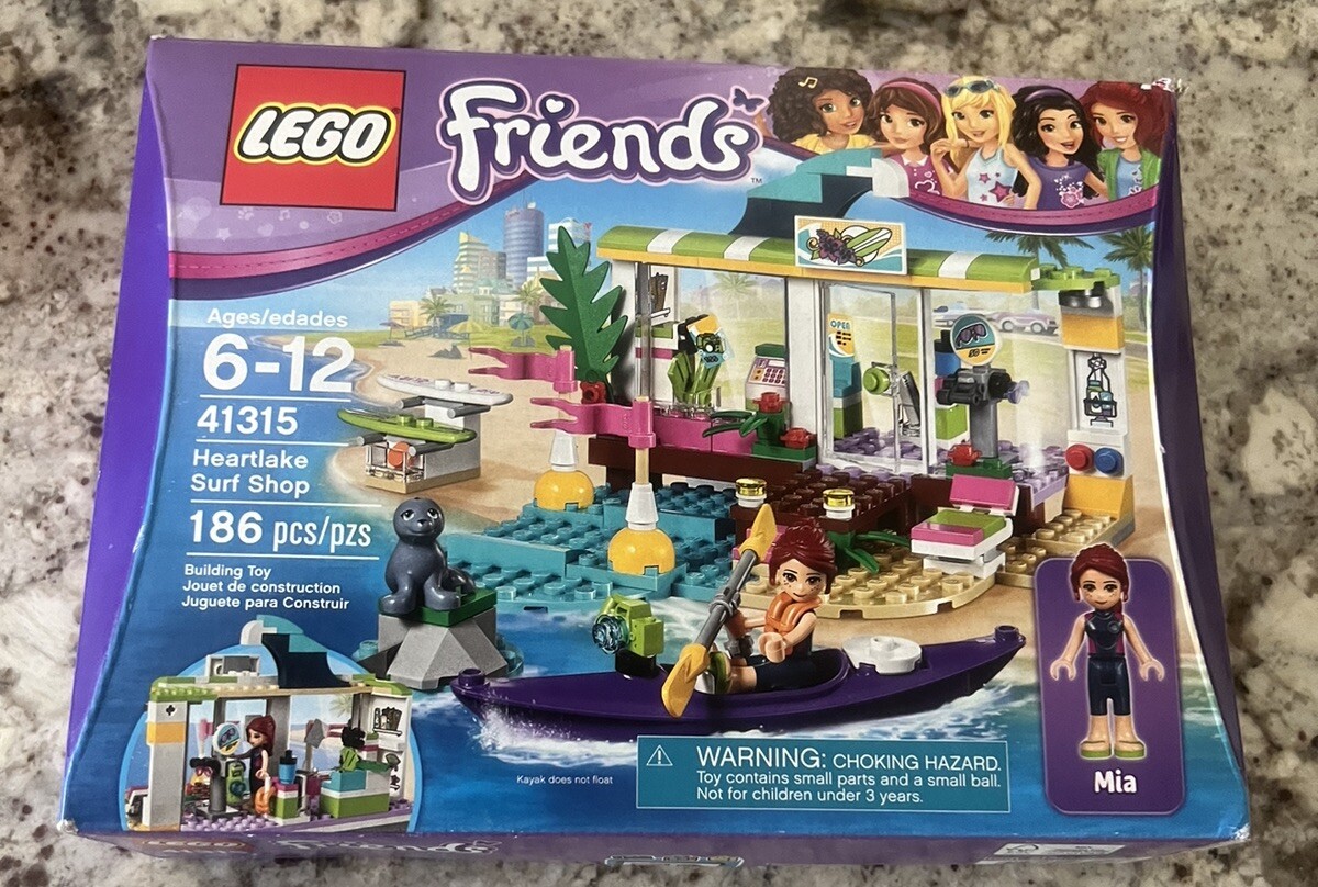 LEGO FRIENDS 41315 New Sealed Heartlake Surf Shop Mia 186 pcs Age 6-12 ...