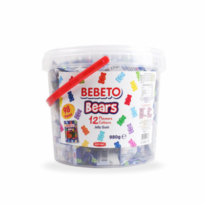 BEBETO Bears 12 Flavours Colors Jelly Gum 980g Pack Gummy Bear Candy ...