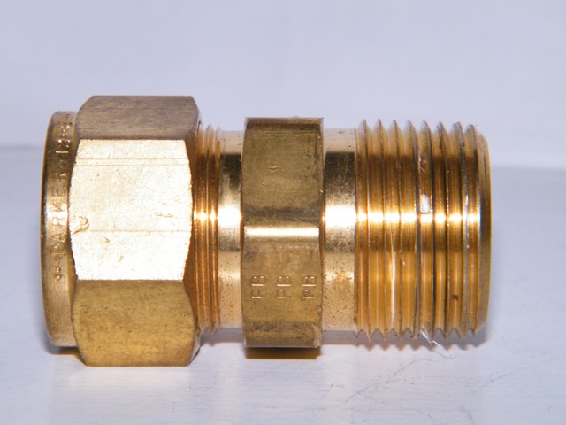 PARKER 3/4" BRASS TUBE COMPRESSION TO 3/4" MALE THREADED ADAPTER ...