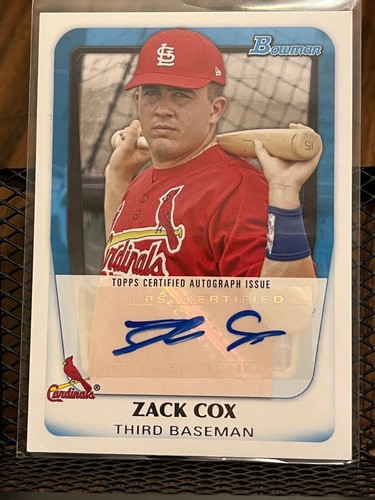 ZACK COX 2011 BOWMAN PROSPECTS AUTO #BPA-ZC ST LOUIS CARDINALS ROOKIE ...