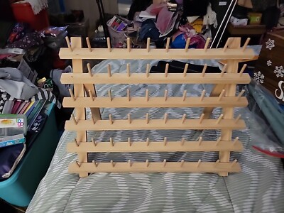 June Tailor 60 Spool Folding Thread Holder Wood Rack #2 | eBay