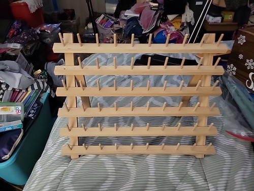 June Tailor 60 Spool Folding Thread Holder Wood Rack #2 | eBay