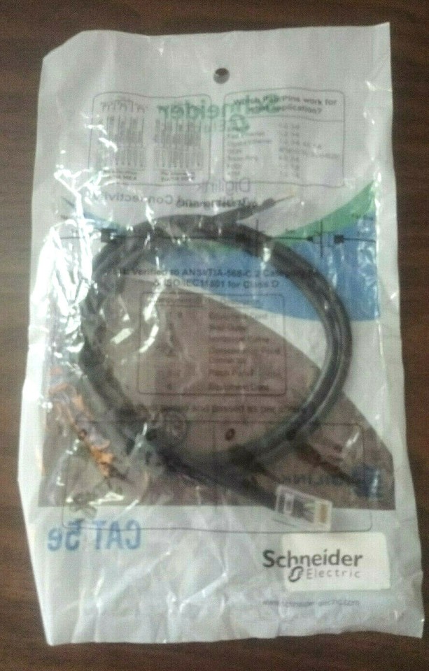 Schneider Electric 3ft Cat5e Black Digilink UTP Patch Ethernet Cable ...
