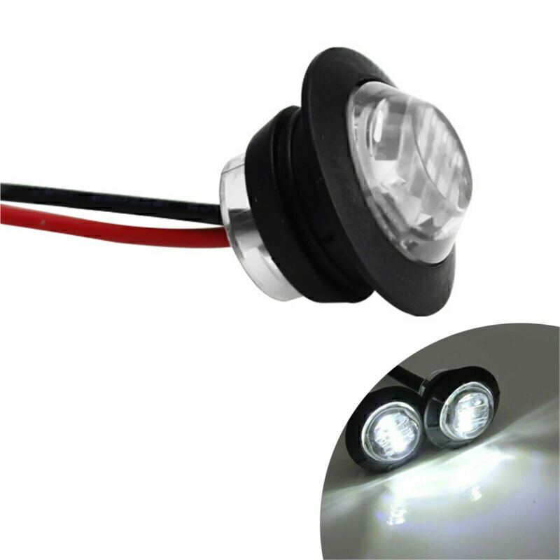 1/4/10PCS 12V 3/4" Mini LED Small Round Side Marker Light Truck Car ...
