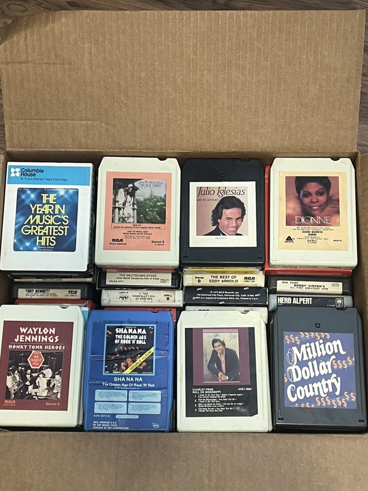 8-Track Tape Lot Of 125+ Various Artists,Waylon,Cash,Williams,McCartney ...
