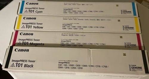 Genuine Canon imagePRESS Toner T01 CMYK Set For C60/C600/C700/C800/C850 ...