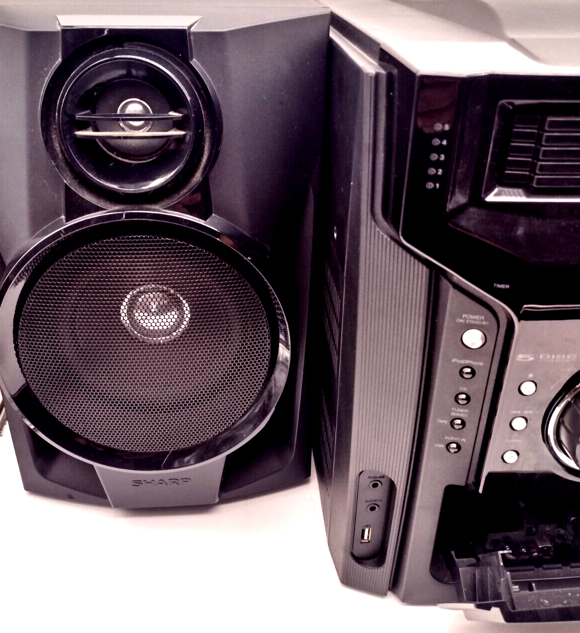 SHARP Mini Component System Usb 5 Disc & Cassette Model# CD-DH950P ...