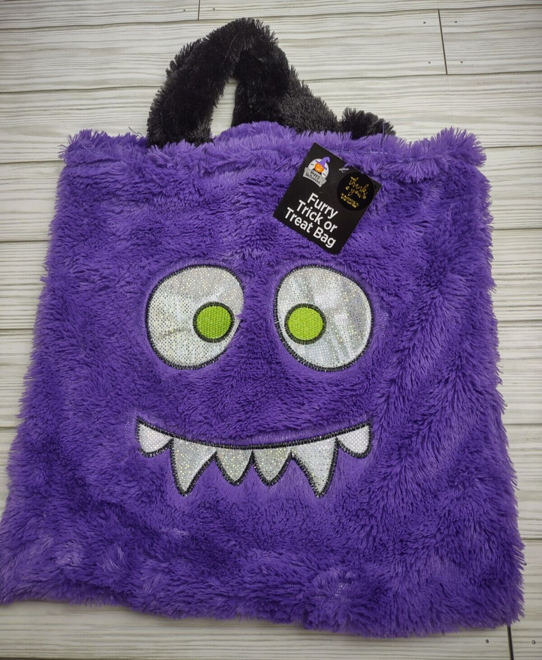 Halloween Crosseyed Monster Trick Or Treat Bag Emoji Face Furry Candy ...