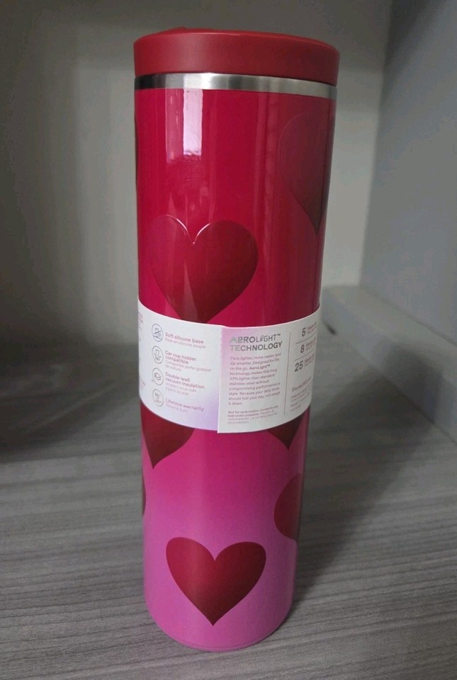 Stanley Aero Light 16 oz Valentine Hearts Bottle Red Rouge Heart ...