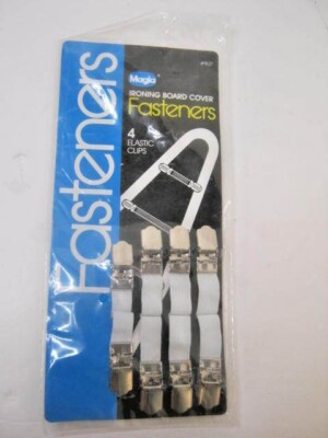 NEW IN PACKAGE ~ 4 MAGLA IRONING BOARD COVER ELASTIC CLIP FASTENERS ...