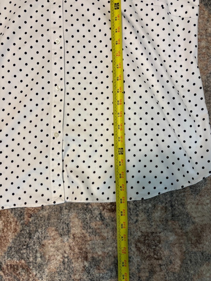 Ralph Lauren CHAPS Women's Plus L/S No Iron Polka Dot Button-Front ...