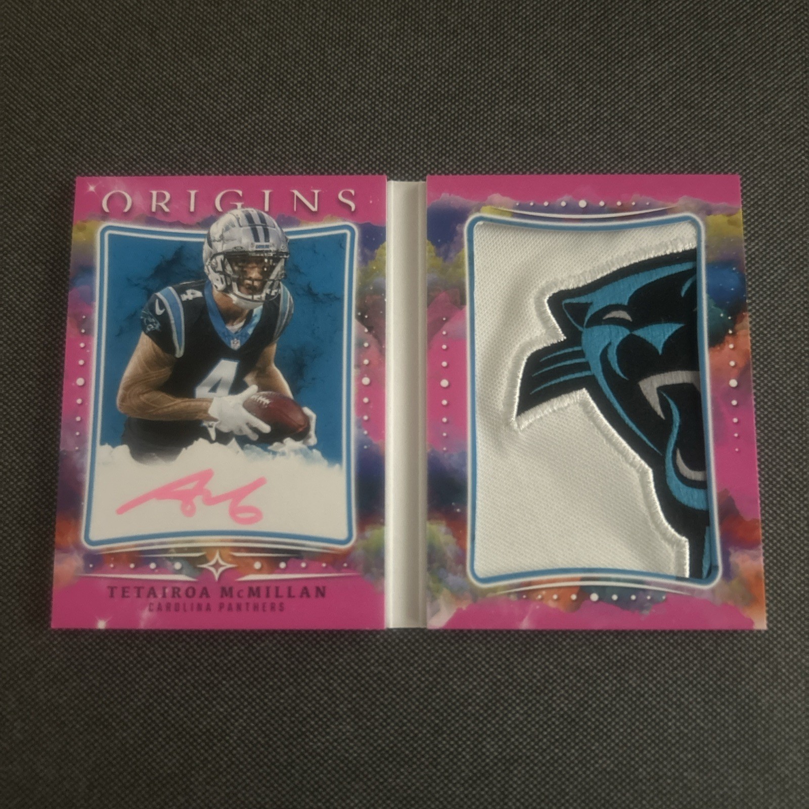 2025 Tetairoa McMillan Panini Origins Rookie Booklet Patch /12 Panthers ...