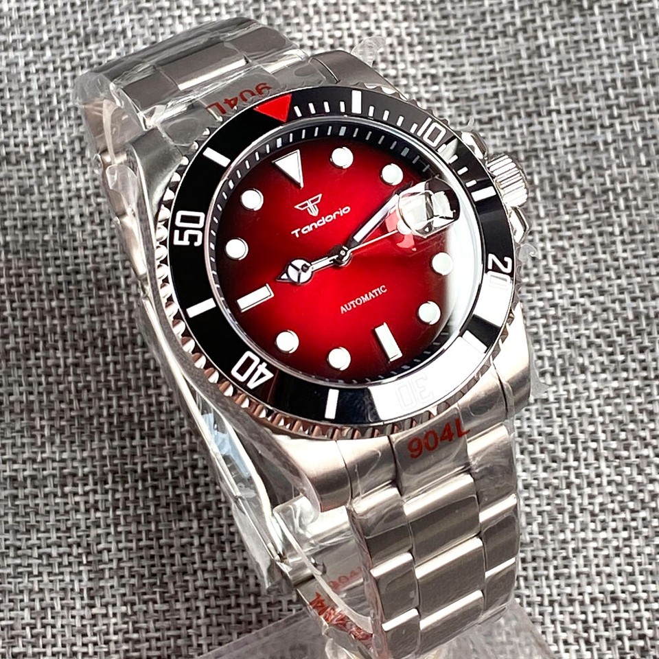 40mm Tandorio Red Black dial Sapphire Glass NH35A PT5000 Automatic Mens ...