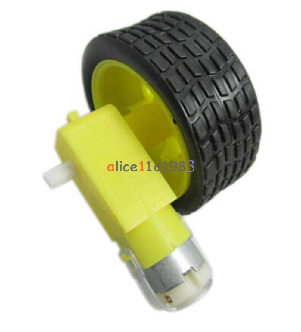 4PCS arduino smart Car Robot Plastic Tire Wheel with DC 3-6v 3v 5v 6v ...