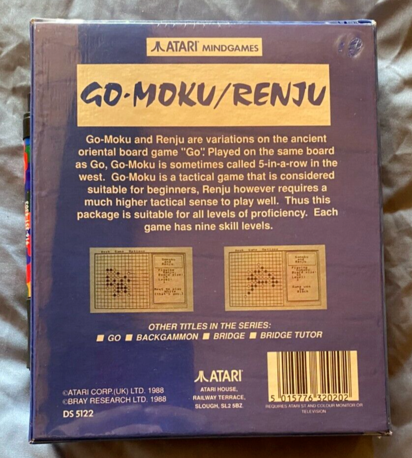 Go-Moku Renju Oriental Board Game Atari ST Retro TESTED WORKING FAST ...