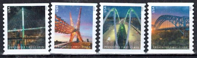 USA Stamps: 2023 Bridges, Presort 1st Class Coils.USED SC 5808-11 (4 ...