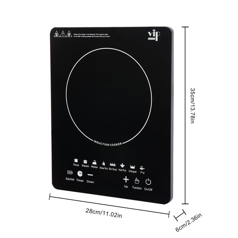 750W Portable Kitchen Countertop Induction Cooktop Burner Electric Hot ...