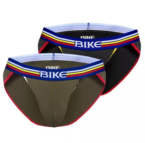 BIKE Jock Bikini Brief 2-Pack BAS312 Black and Olive Size Small | eBay