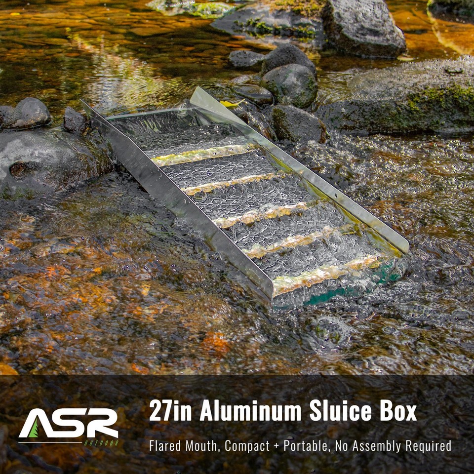 ASR Outdoor 27" Compact Aluminum Sluice Box with Flared Mouth Gold ...