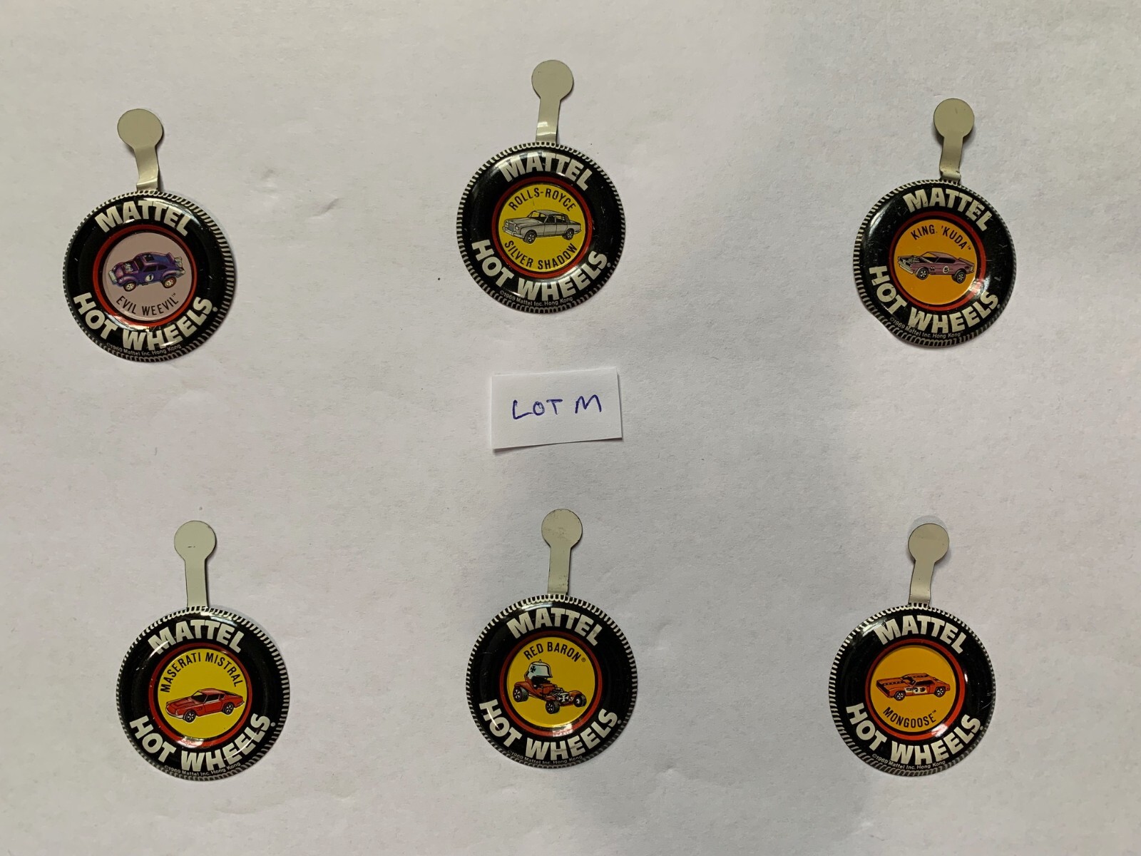 Vintage Hot wheel REDLINE Mattel BUTTONS BADGES PINS - Lot of 6 ...