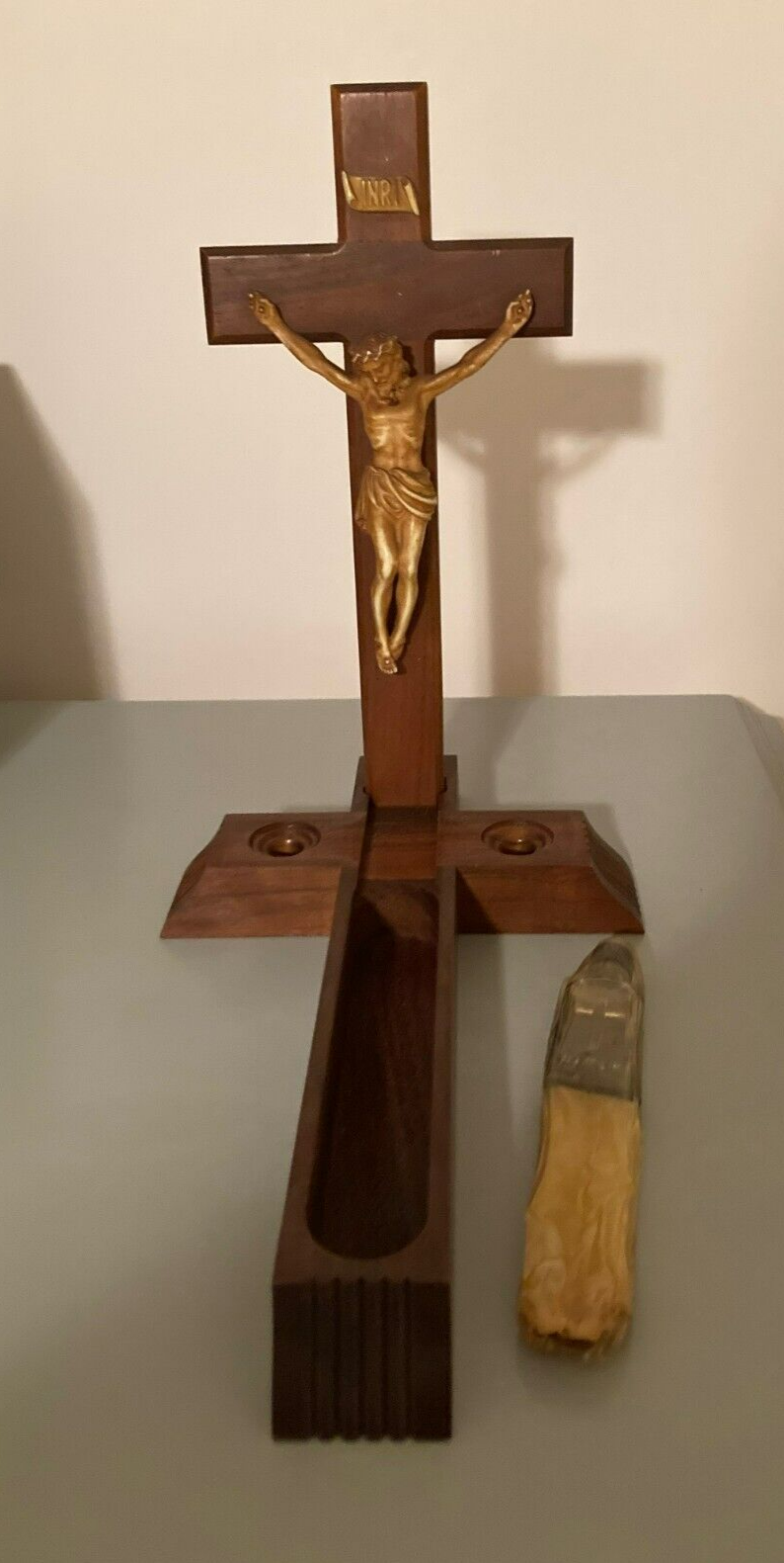 Vintage Catholic Crucifix Cross Sick Call Last Rites Kit - complete | eBay