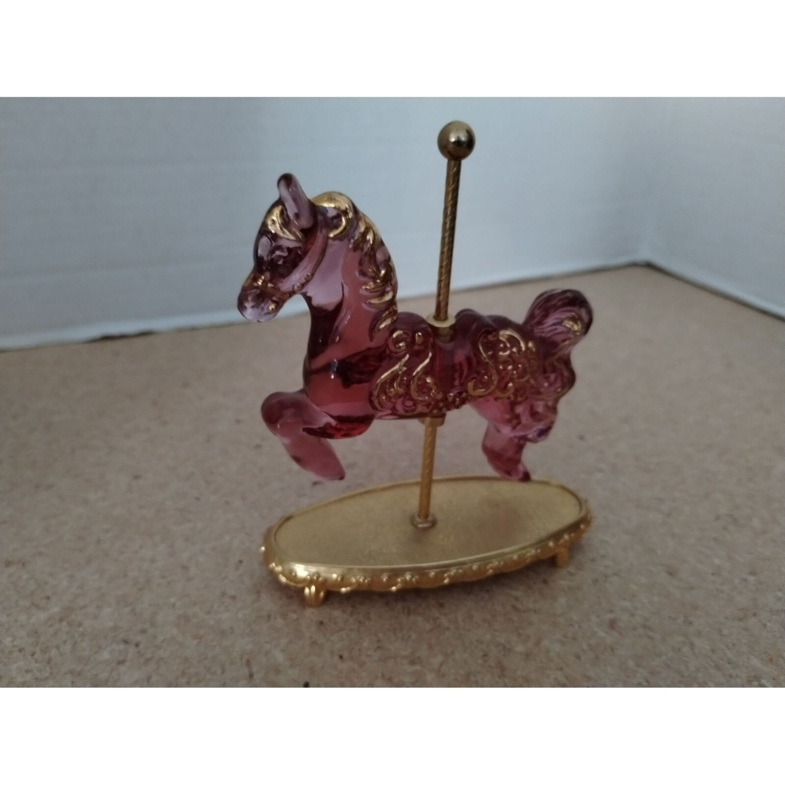 FRANKLIN MINT World of Carousel Cranberry Glass Horse | eBay